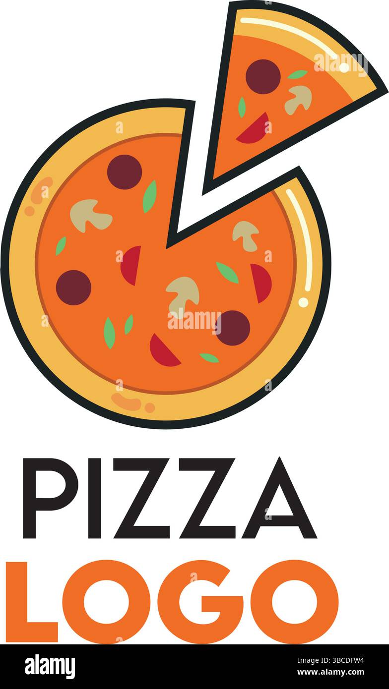 Pizza logo with slice. Vector illustration Stock Vector Image & Art - Alamy