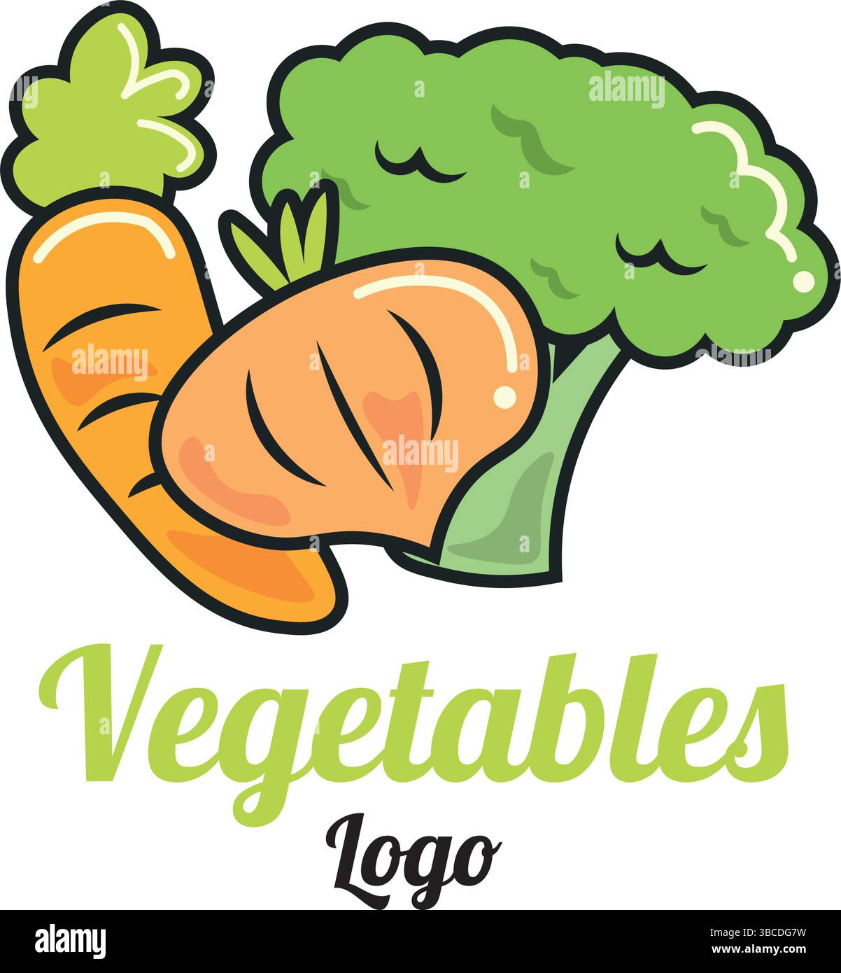Vegetable logo with greens. Vector illustration Stock Vector Image ...