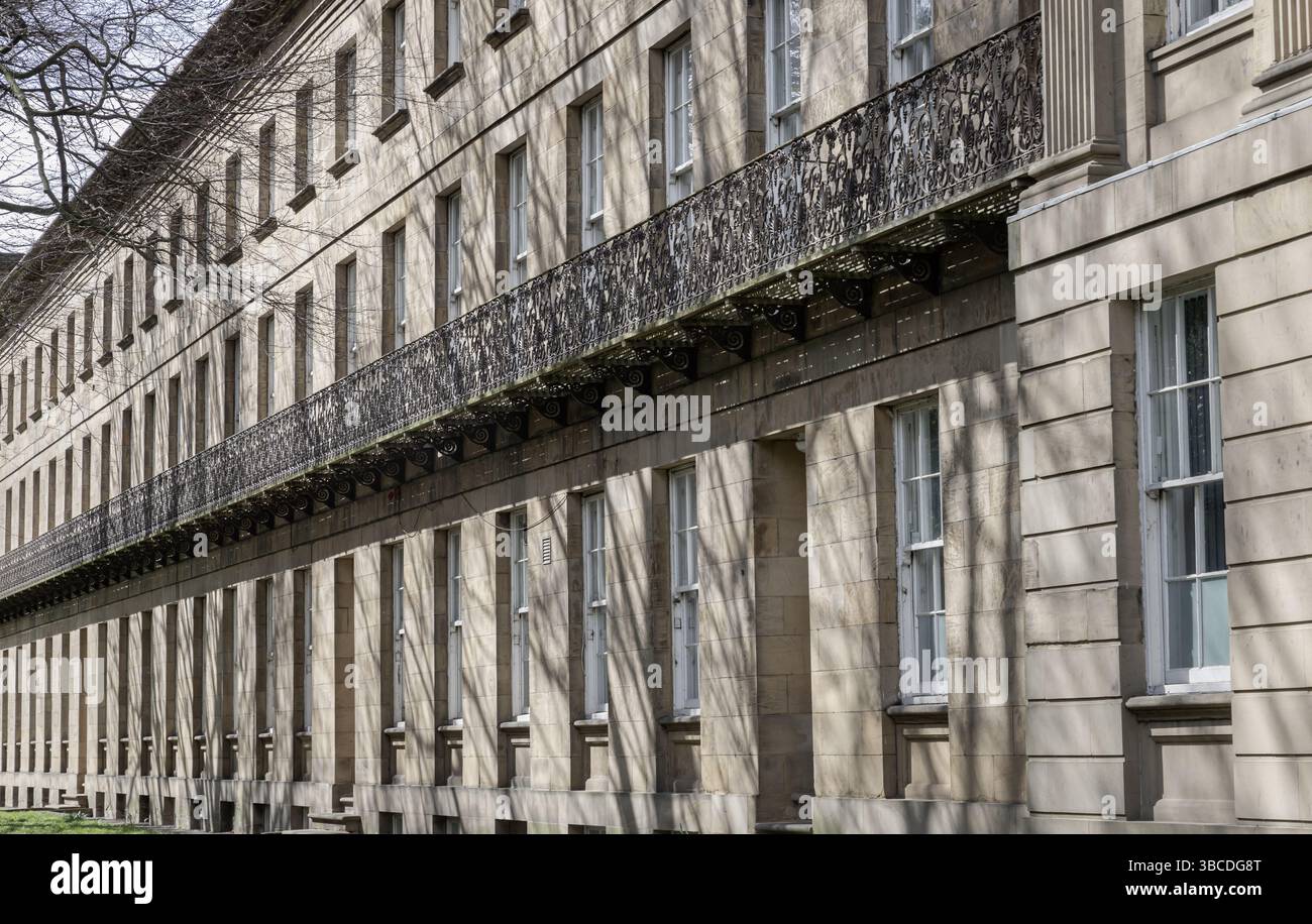 Newcastle, UK - Apr 13, 2025 - Perspective view of Leazes Terrace is an ...