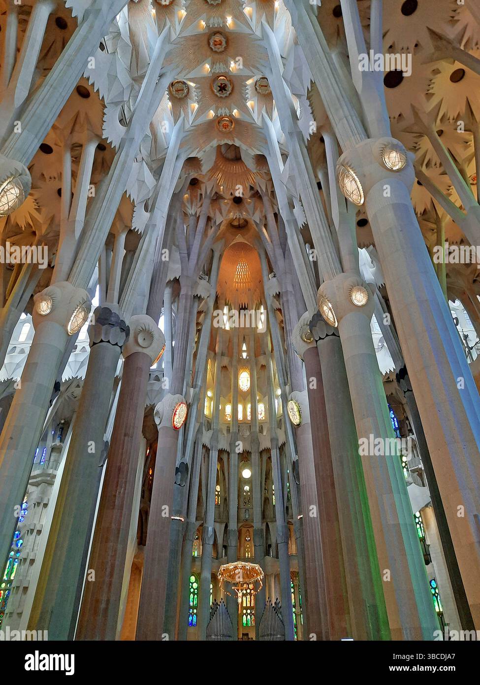 Barcelona Catalonia Spain. April 09 2025. Inside the Sagrada Família ...