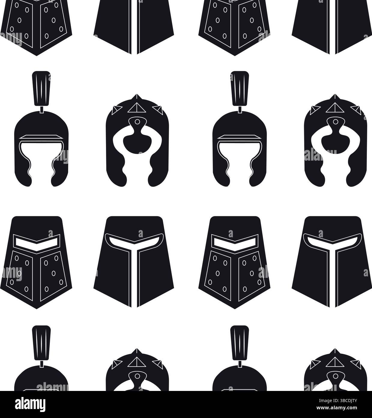 Medieval helmets pattern bakcground Vector illustration Stock Vector ...