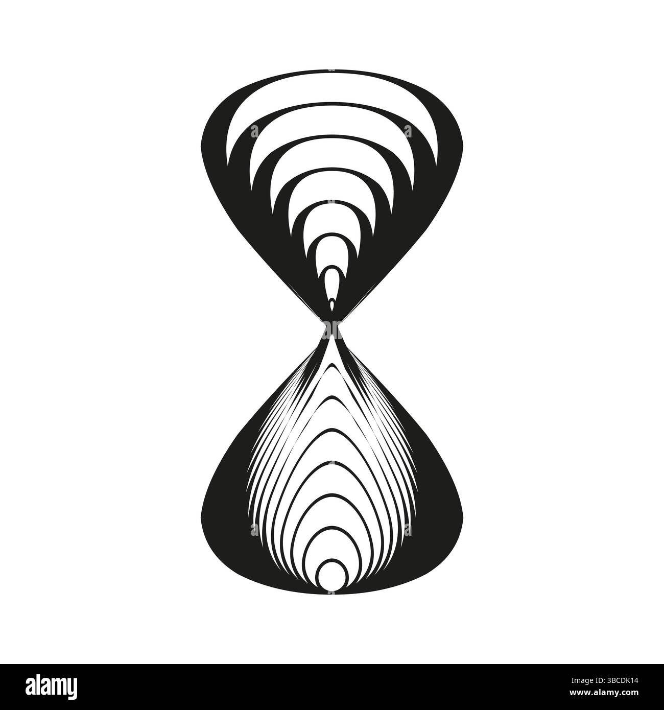 Abstract drop shape. Hourglass curve form. Black vector element ...