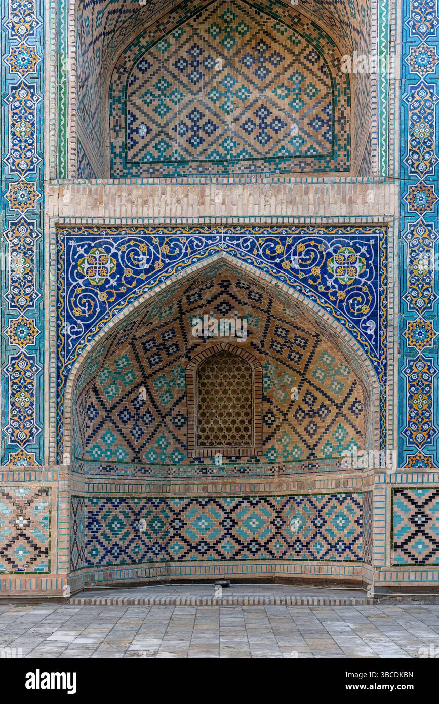 Intricate tilework with geometric patterns fills the facade of Nadir ...