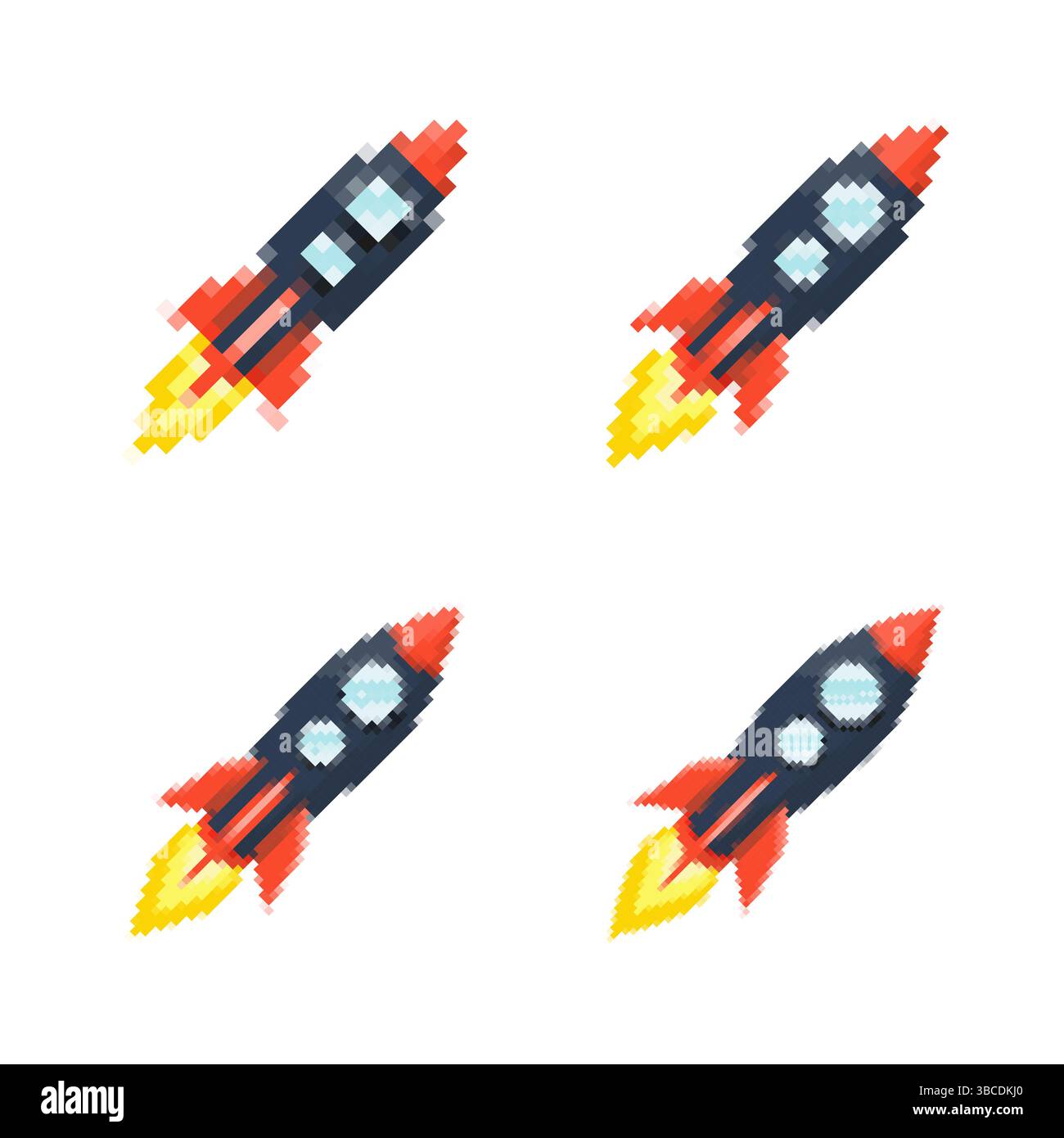 Pixel art rocket with fiery trails, retro games, space-themed designs ...