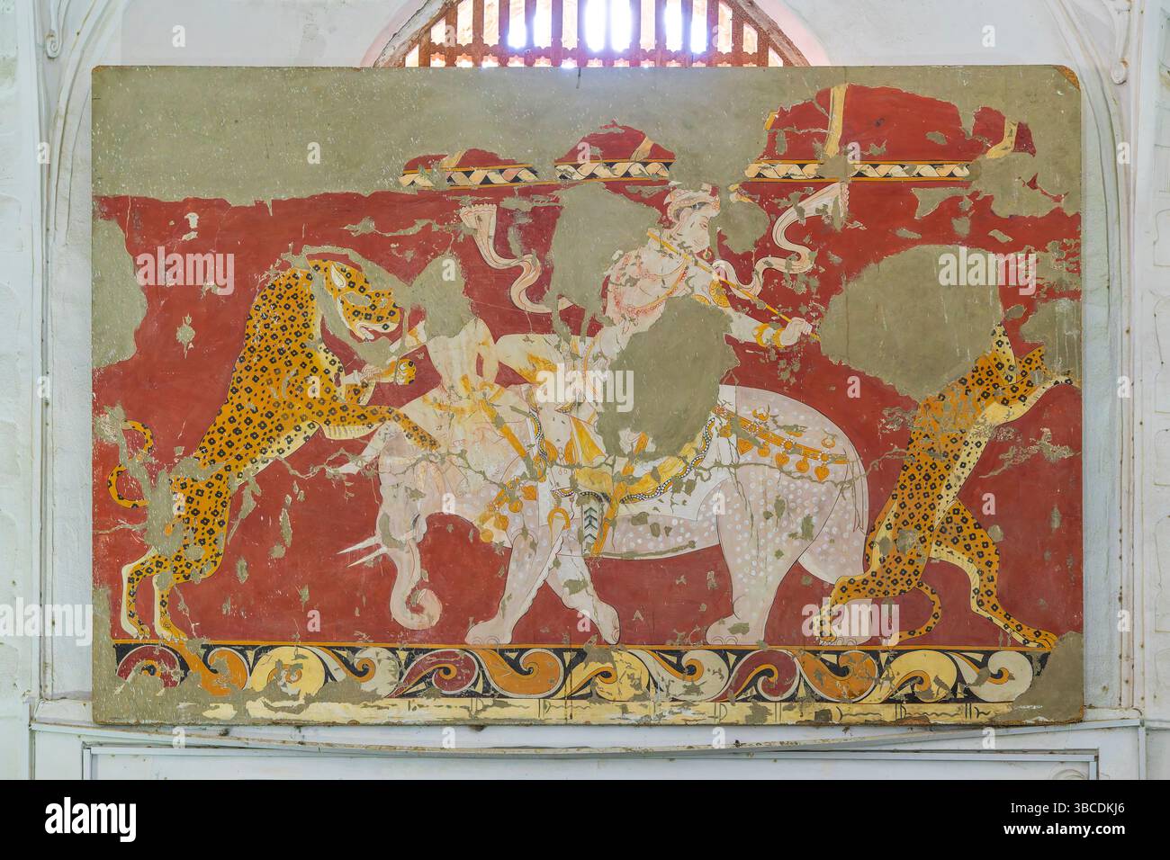 A vibrant fresco inside Khanqah of Nodir Devonbegi in Bukhara ...