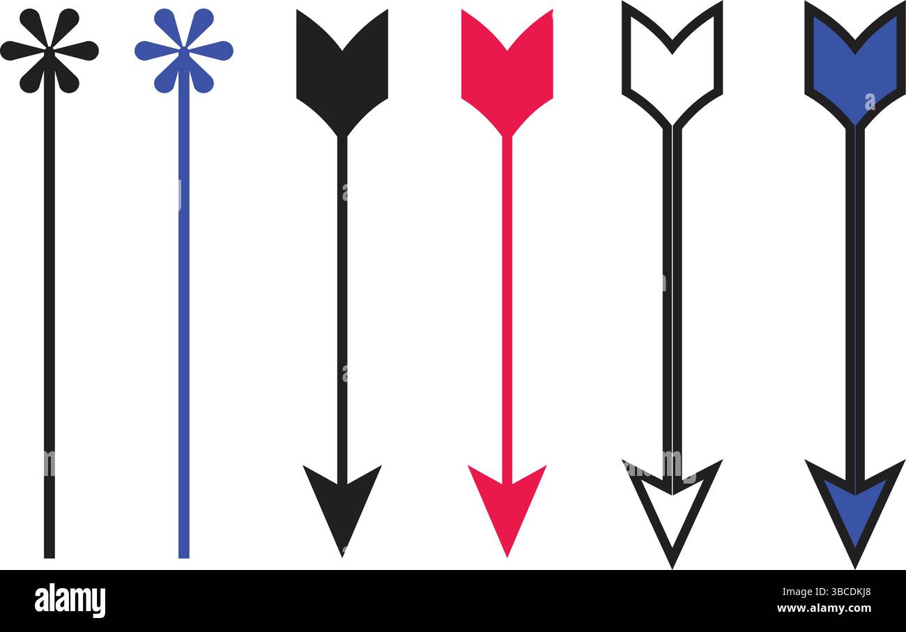 Colorful Directional Arrows With Asterisk Symbols Vector For Navigation And Motion Design