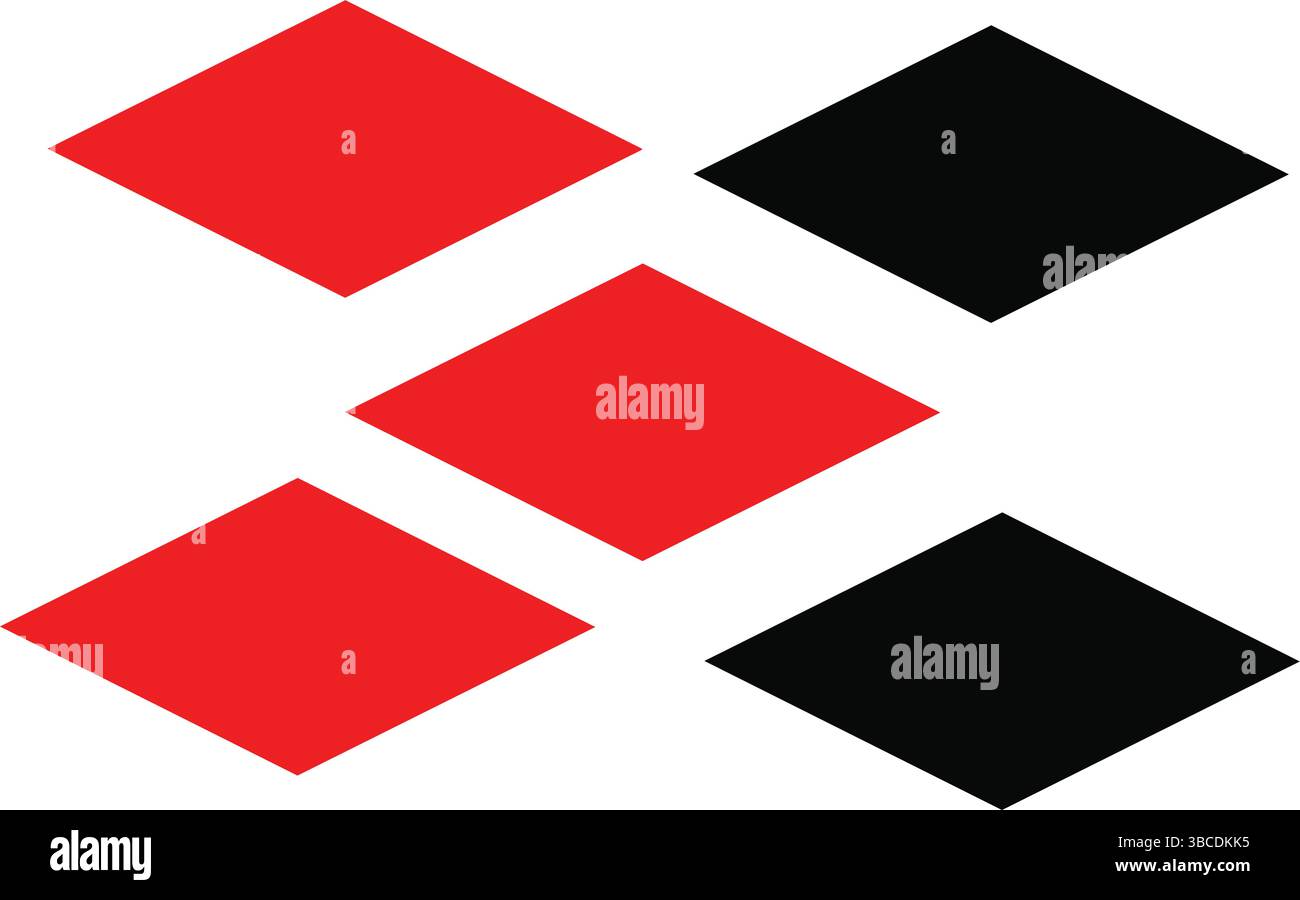 Red and Black Diamond Shape Vector Illustration for Modern Geometric ...