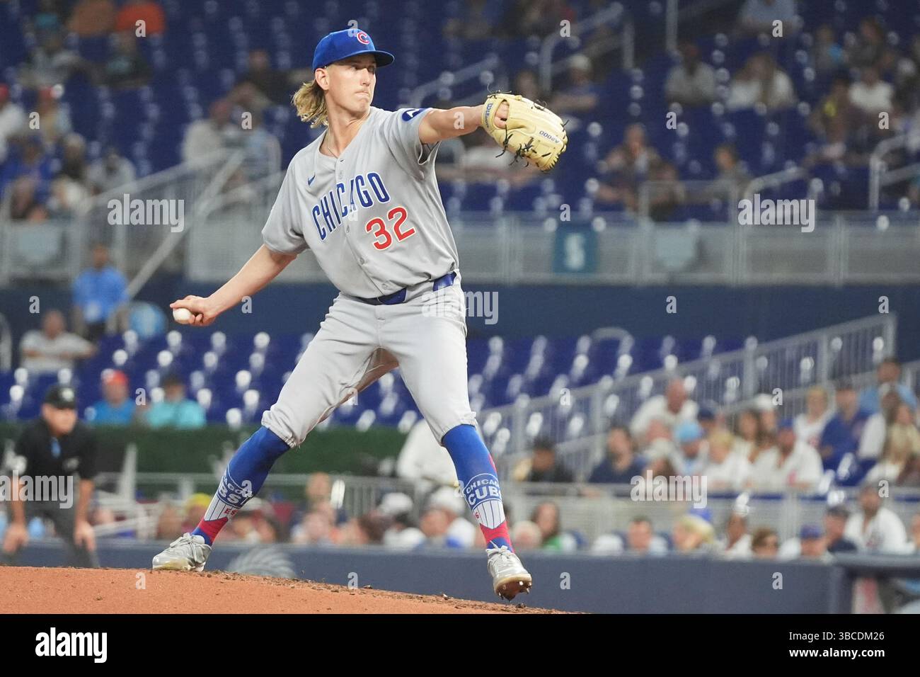 Chicago Cubs starting pitcher Ben Brown (32) throws during the fourth ...