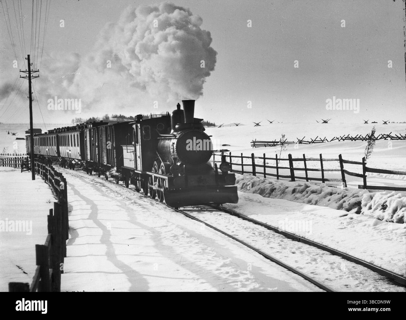 Steam locomotive in winter landscapes. Sweden by Thorvald Gehrman ...