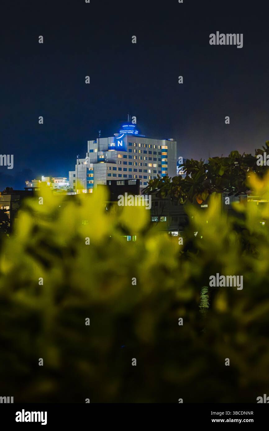 Balikpapan, Indonesia - April 21 2025. Illuminated Novotel hotel ...