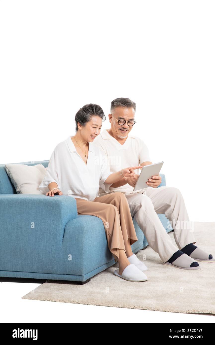 Computer elderly couple Cut Out Stock Images & Pictures - Alamy