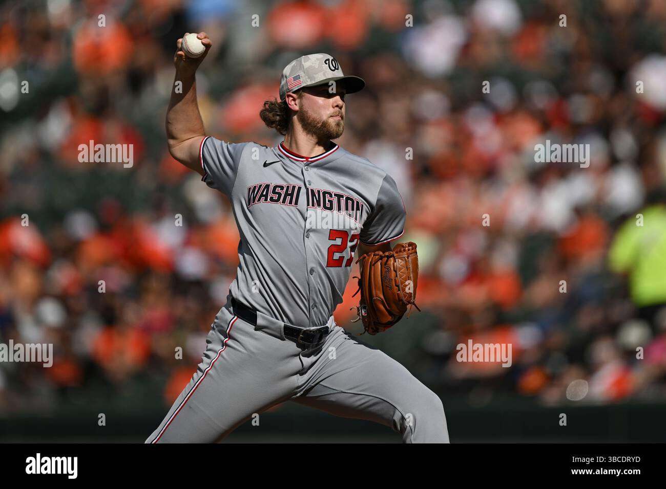 Washington Nationals pitcher Jake Irvin throws during the second inning ...