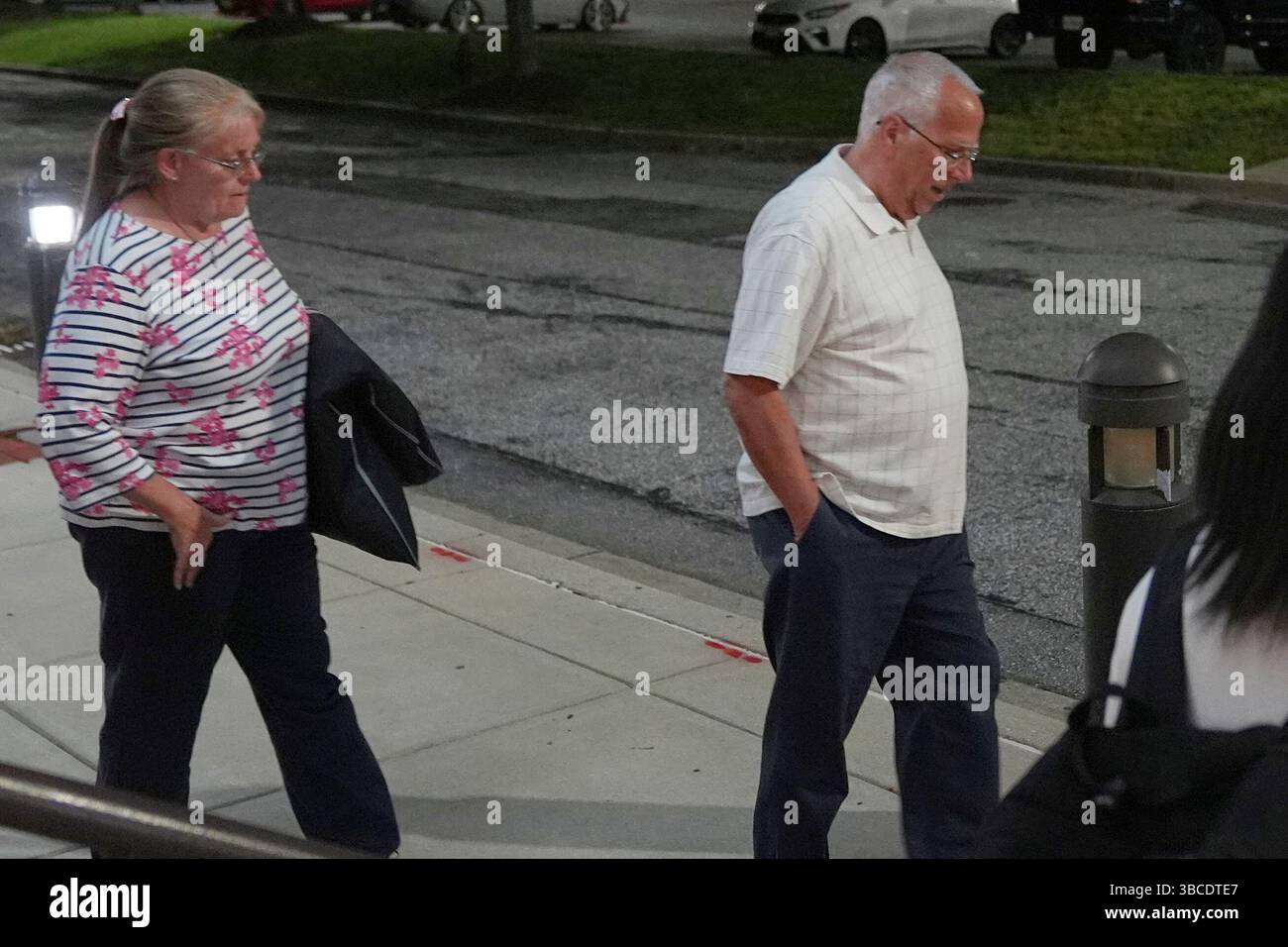Brother of Pope Leo XIV, Louis Prevost and his wife Deborah, walk at ...