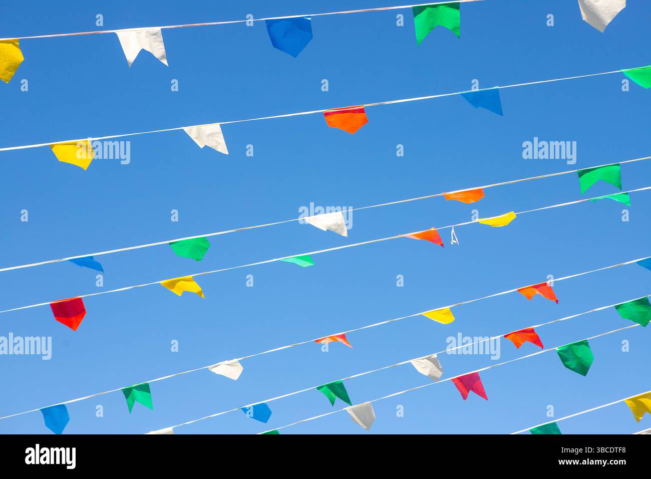 decorative flags for the June festival, a very popular festival in Rio ...