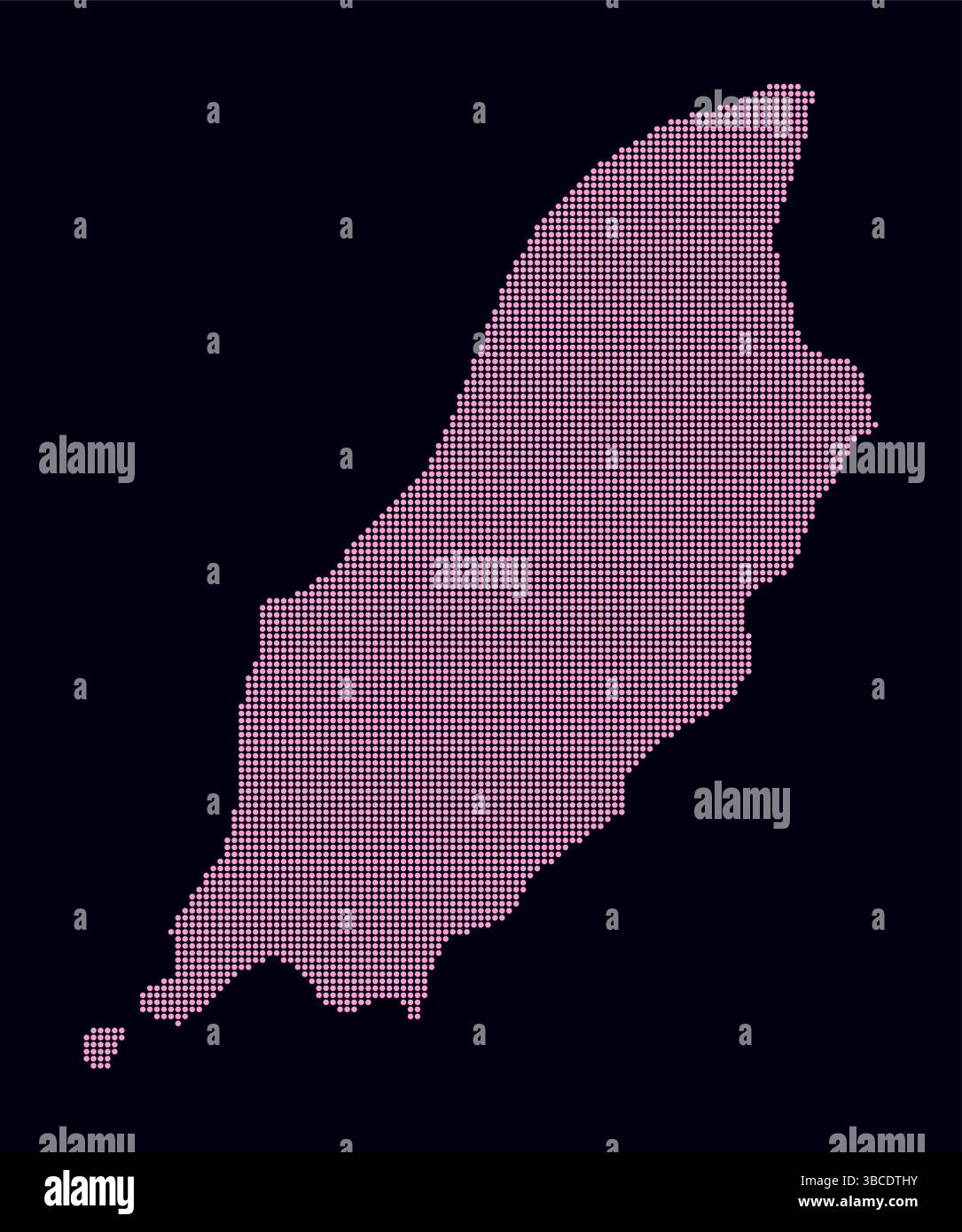 Isle of Man dotted map. Digital style map of the country on dark ...