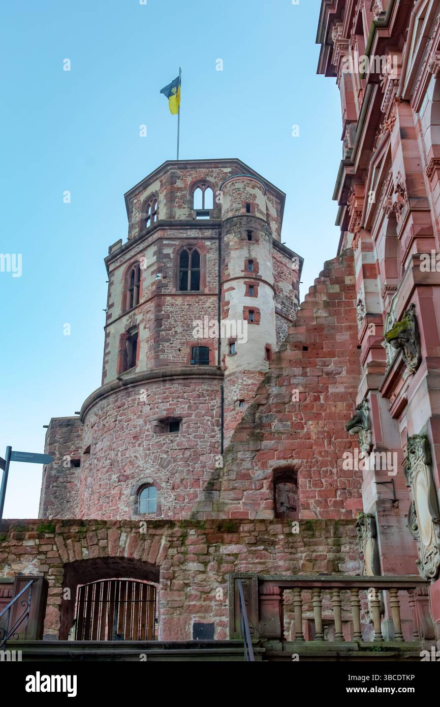 Historic Schloss Heidelberg Castle traditional German architecture in ...