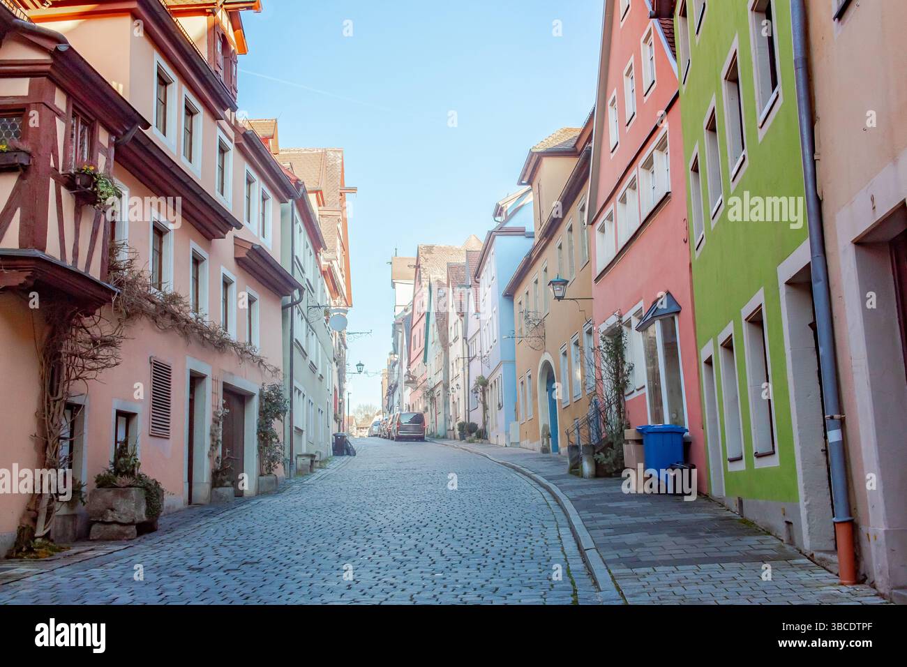 Colorful traditional German architecture buildings at Rothenburg ...