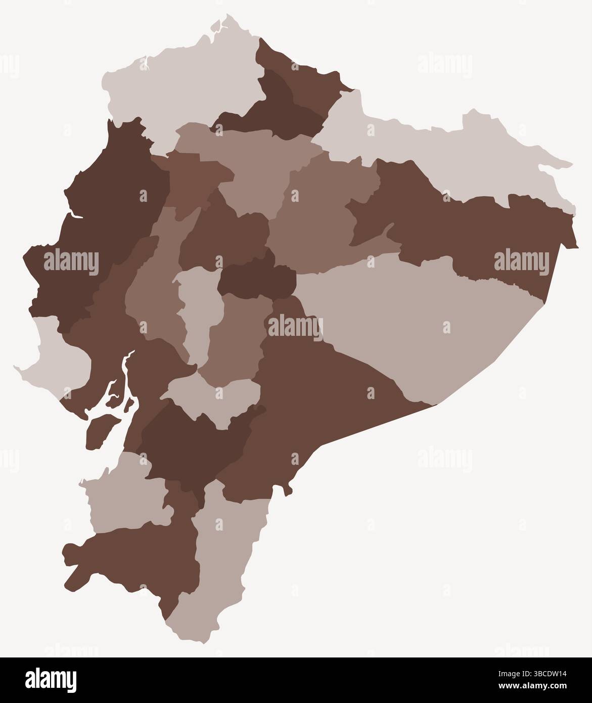 Map of Ecuador with regions. Just a simple country border map with ...