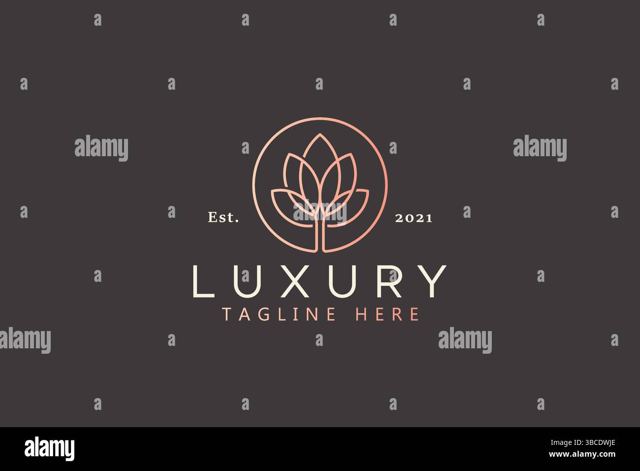 Golden lotus logo design hi-res stock photography and images - Alamy