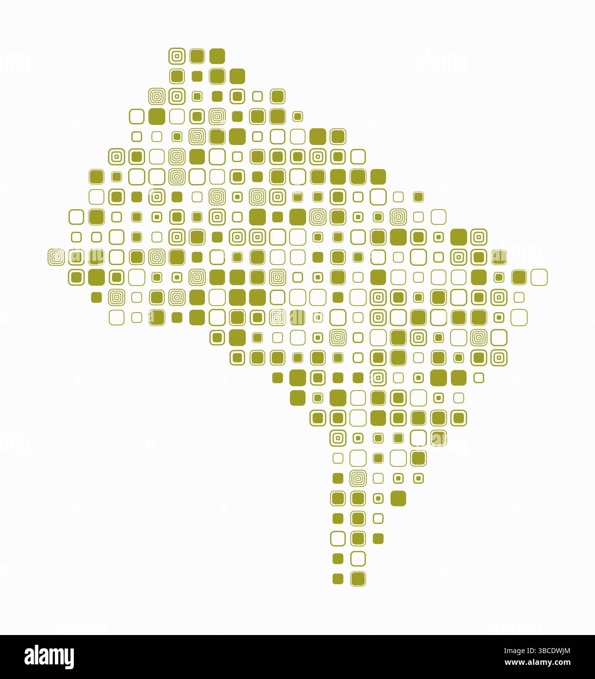 District of Columbia, shape of the state build of colored cells ...
