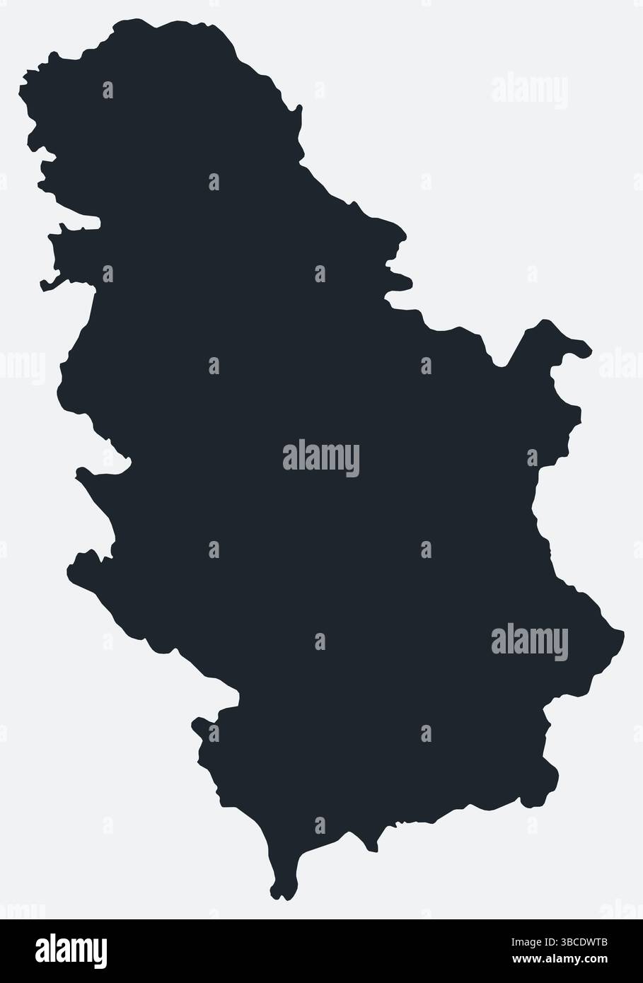 Serbia map. Just a simple border map. Shape of the country. Flat blank Serbia outline. Vector ...
