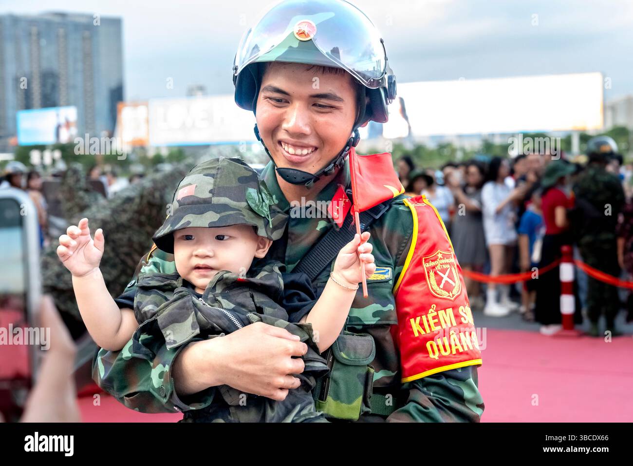 Ho Chi Minh City, Vietnam - April 13, 2025: Soldier and children, a ...
