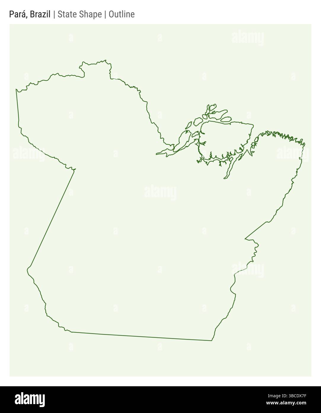 Para, Brazil. Simple vector map. State shape. Outline style. Border of ...