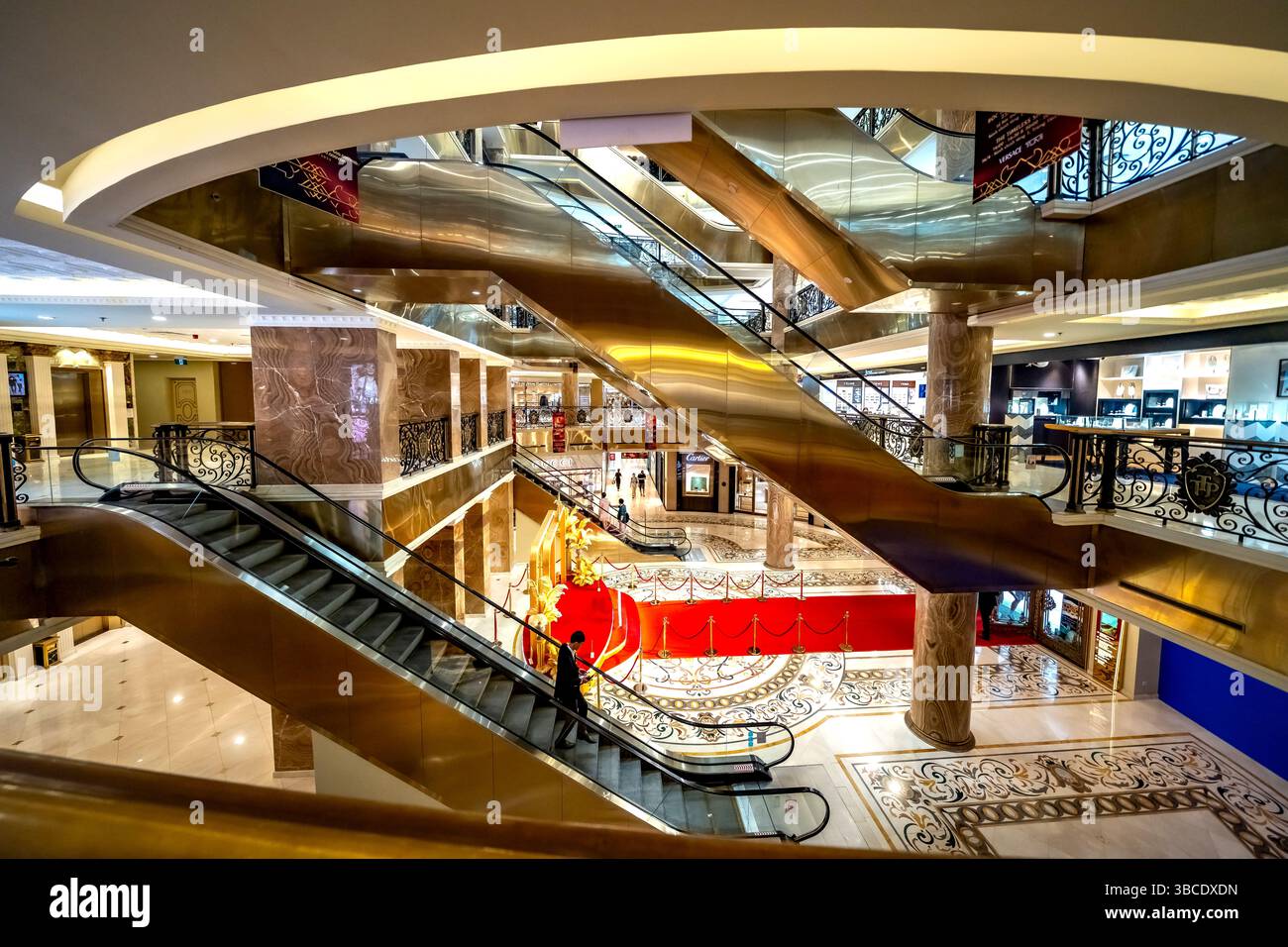 Hanoi, Viet Nam - April 24, 2025: Interior of the luxury shopping mall Trang Tien Plaza ...