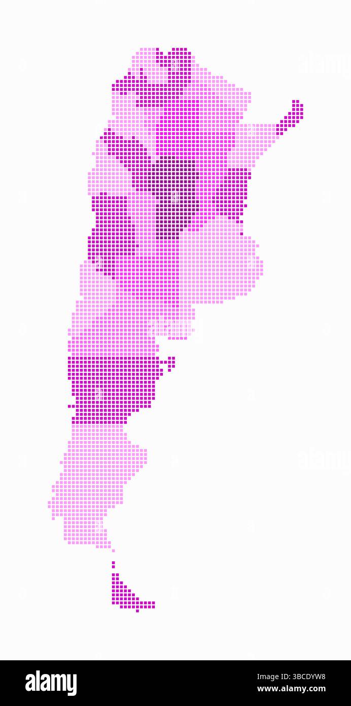 Argentina dotted map. Digital style map of the country on white ...