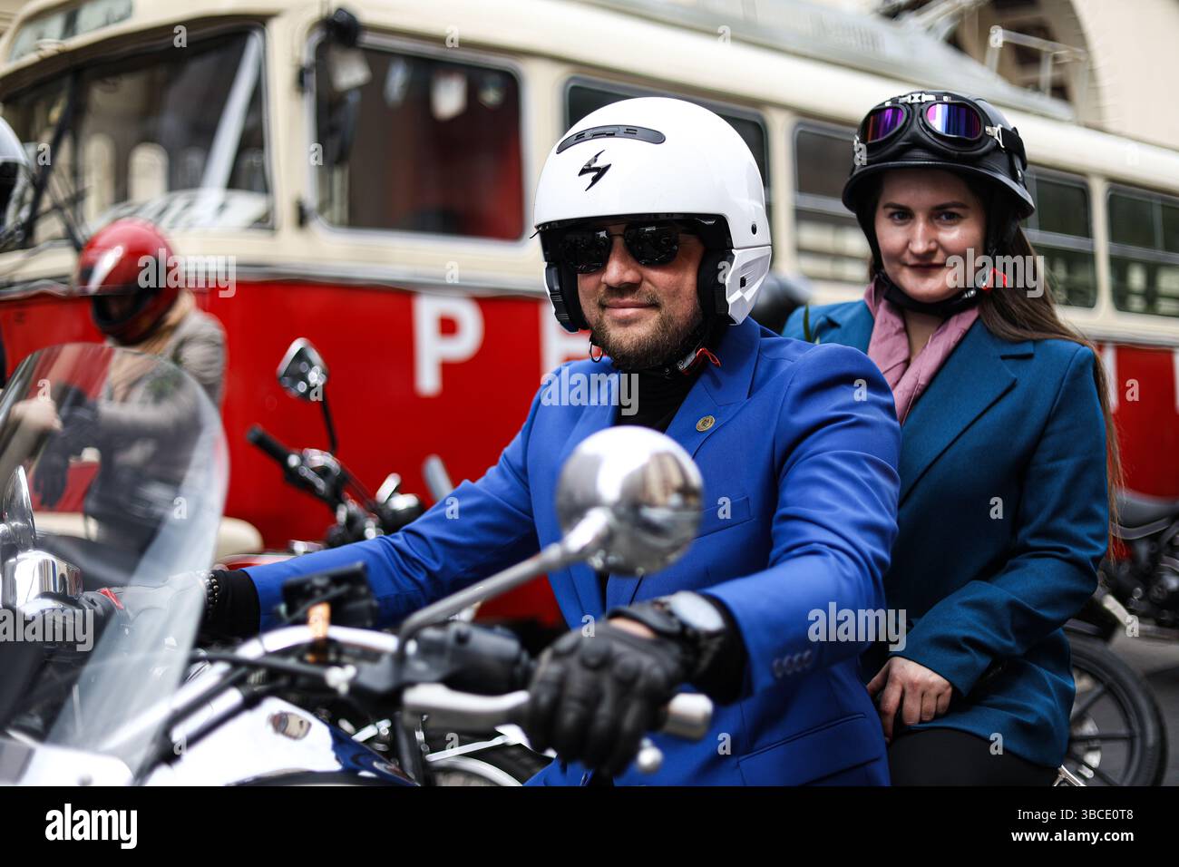 Participants take to their motorcycles prior to the Distinguished ...