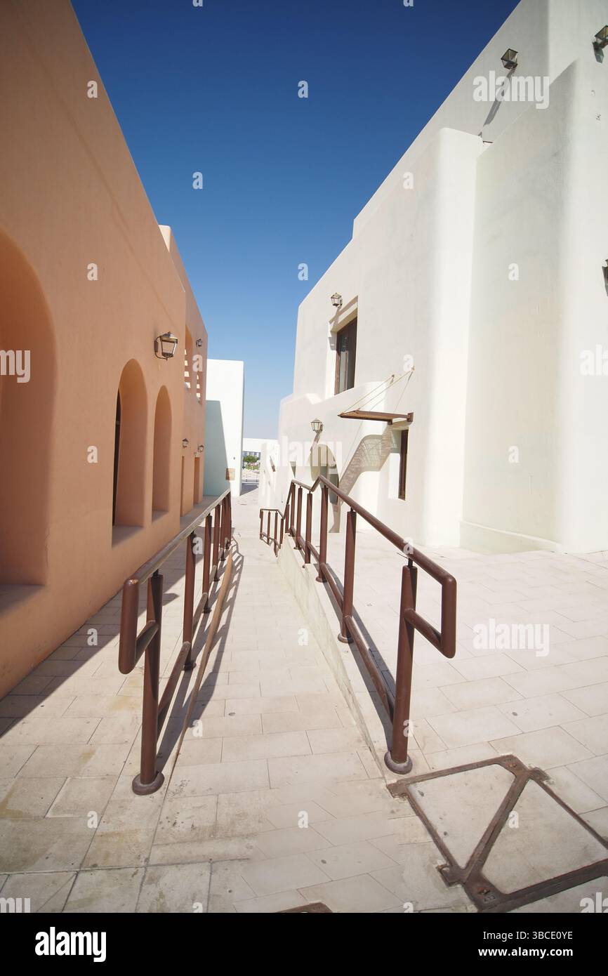 Qatar Doha 2 february 2025, Colorful architecture in desert town at ...