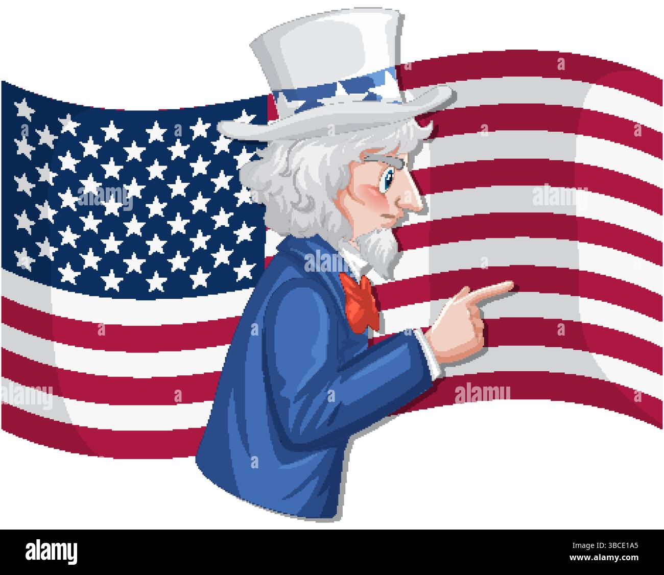 Patriotic symbol with iconic Uncle Sam pointing Stock Vector Image ...