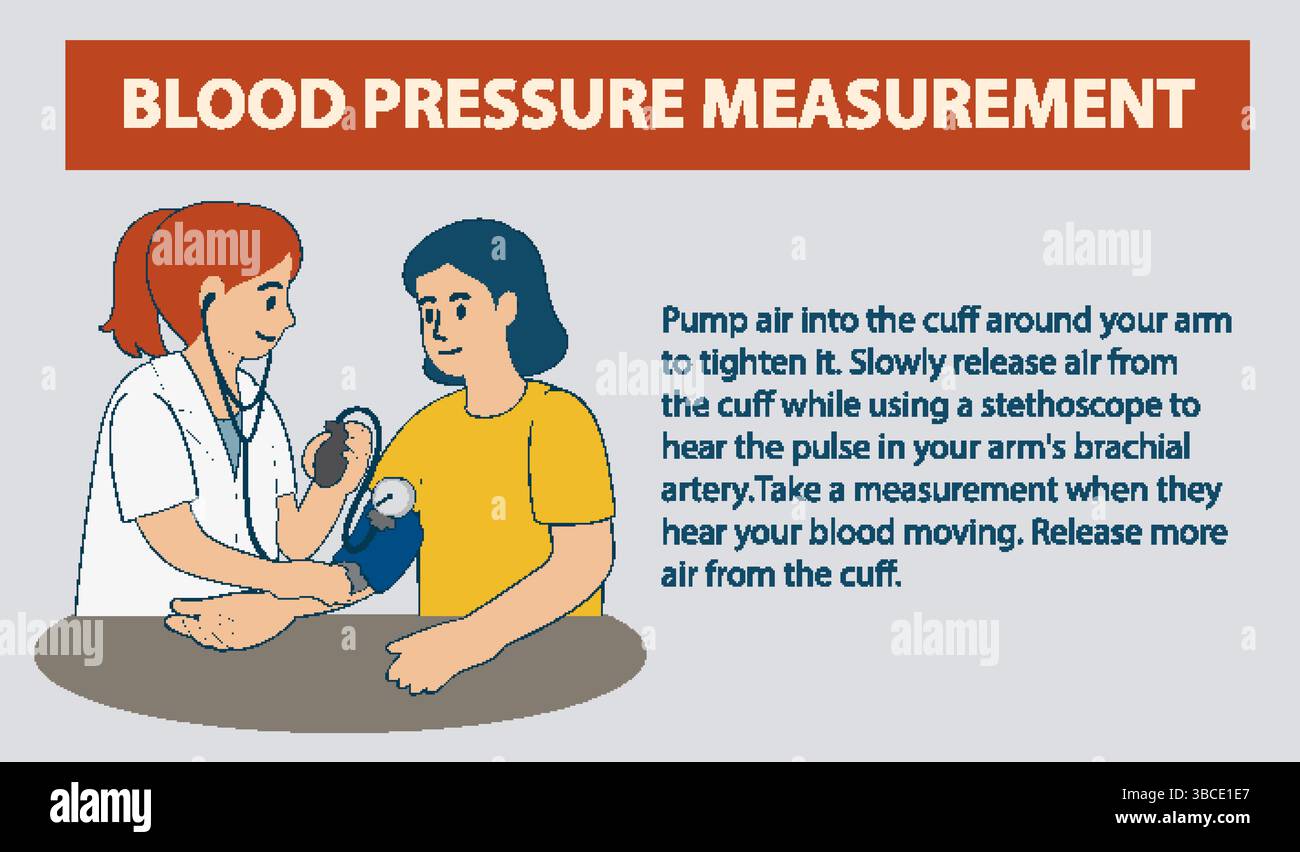 Vector illustration of a healthcare professional measuring blood ...