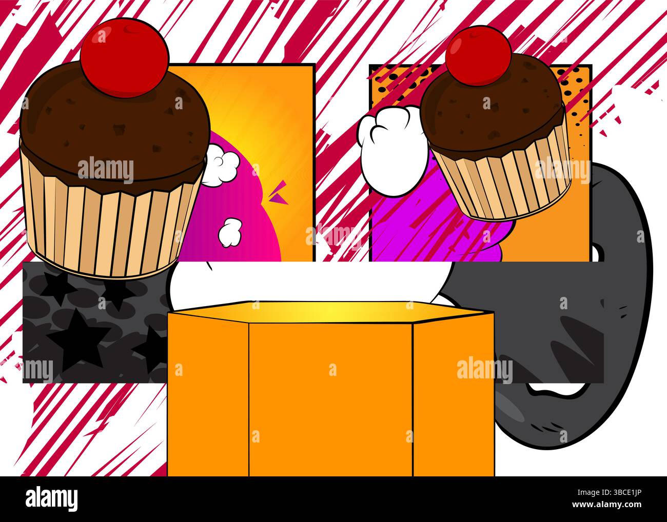 Comic Book Product podium stage for mockup presentation with Cupcake ...