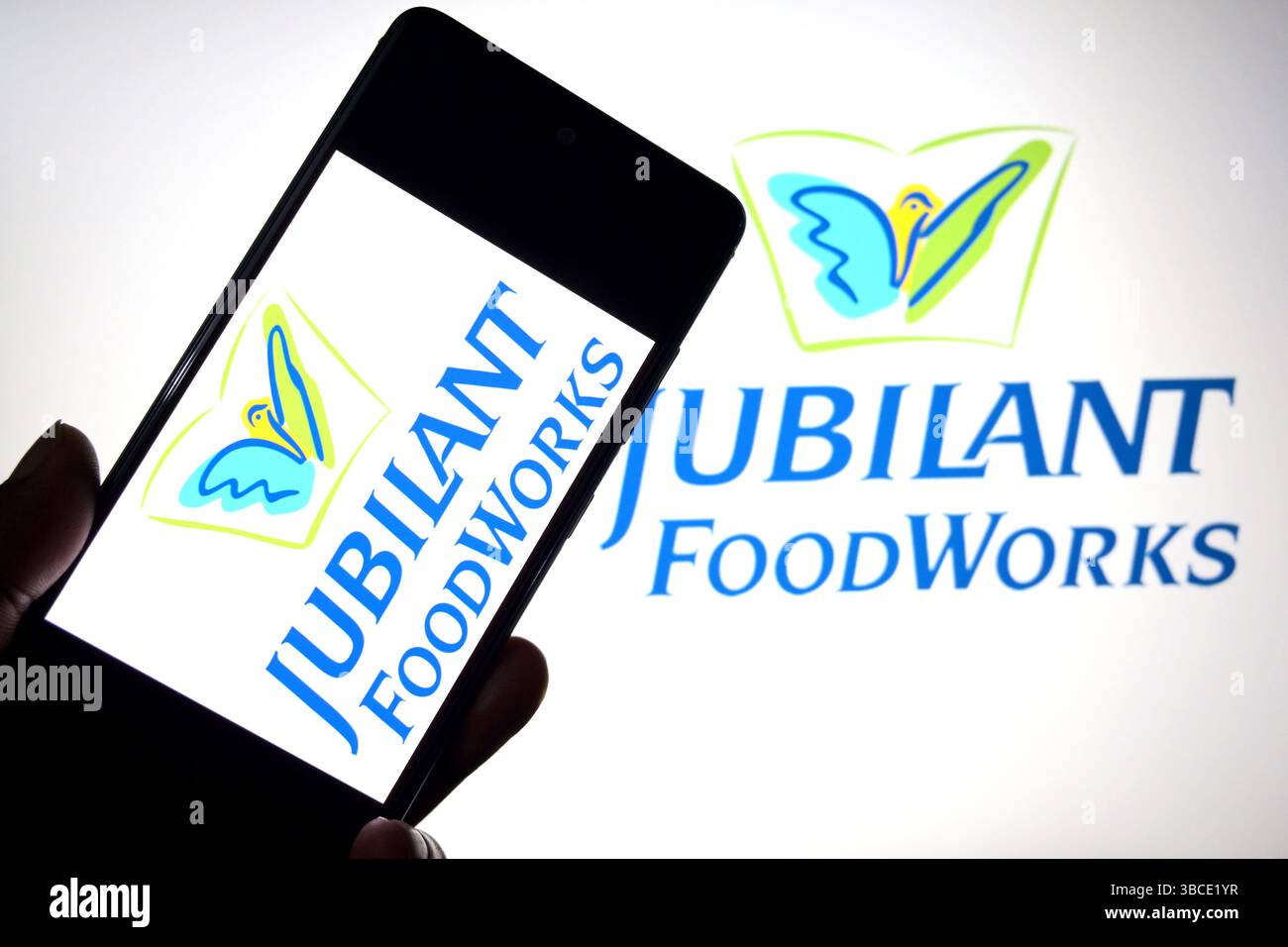 India. 18th May, 2025. In this photo illustration, a Jubilant FoodWorks ...