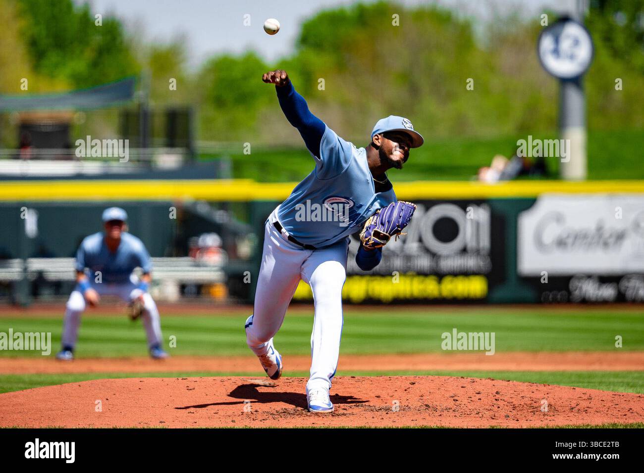 Omaha, NE U.S. 04th May, 2025. Omaha Storm Chasers starting pitcher ...