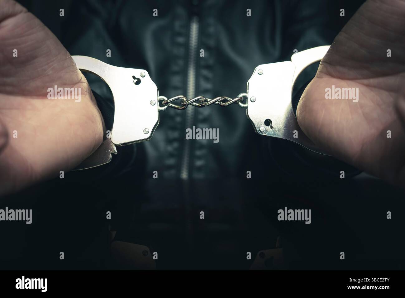 prisoner concept,Handcuffed hand of a prisoner in prison, Male ...