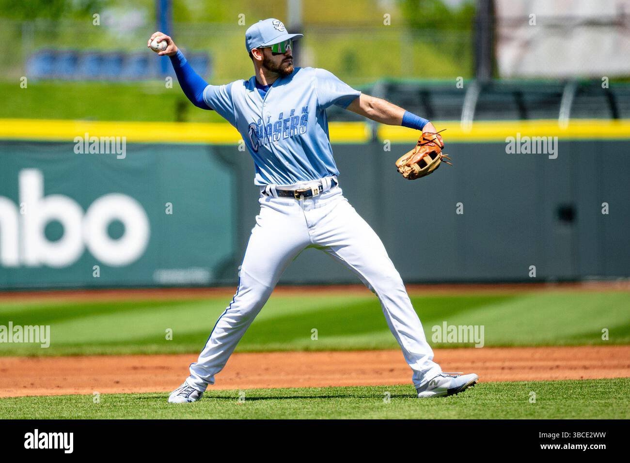 May 04, 2025 - Omaha, NE U.S. - Omaha Storm Chasers third baseman Nick ...