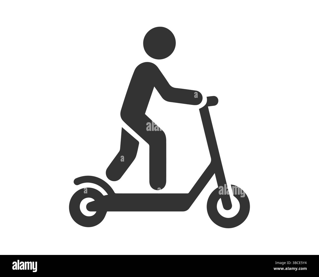 Man riding electric scooter icon symbol. Human figure riding E Scooter ...