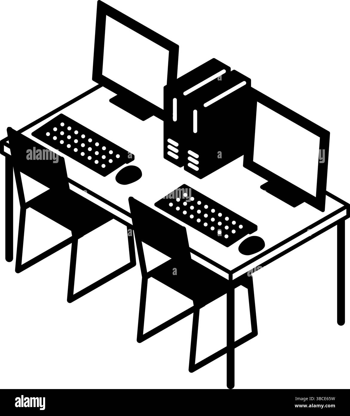 Row desktop computers Stock Vector Images - Alamy