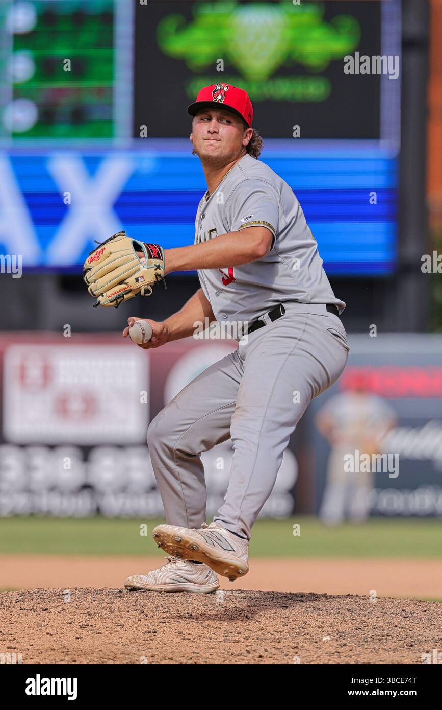 Greensboro, NC: Rome Emperors pitcher Cory Wall (37) delivers a pitch ...