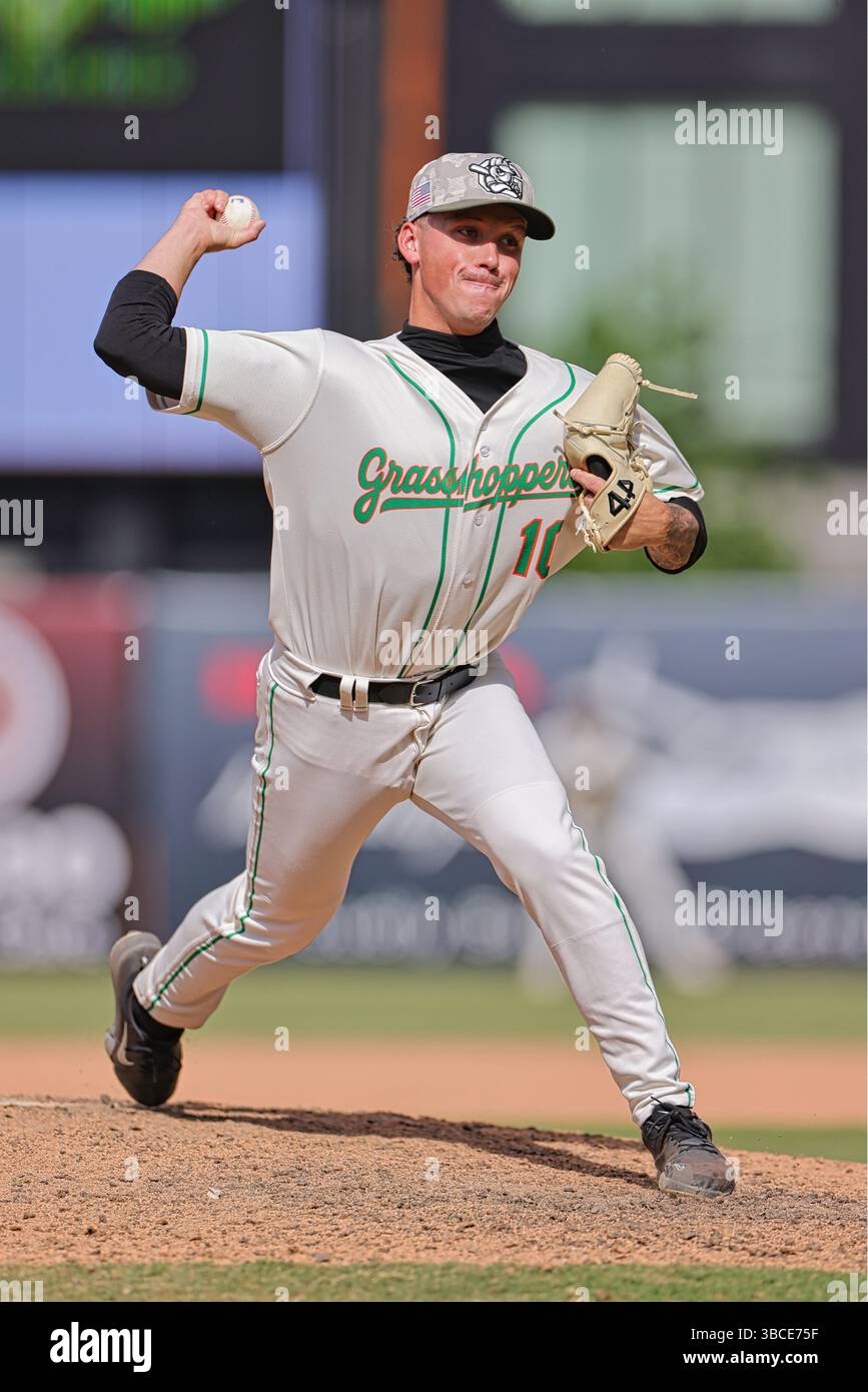 Greensboro, NC: Greensboro Grasshoppers pitcher Jaycob Deese (10 ...