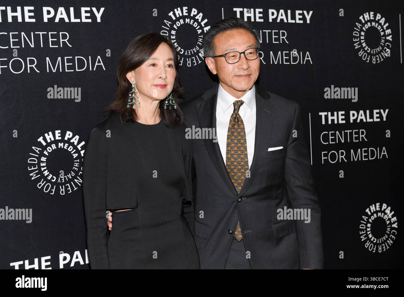 New York, USA. 19th May, 2025. Clara Wu Tsai and Joe Tsai attend the 2025 Paley Honors at the ...