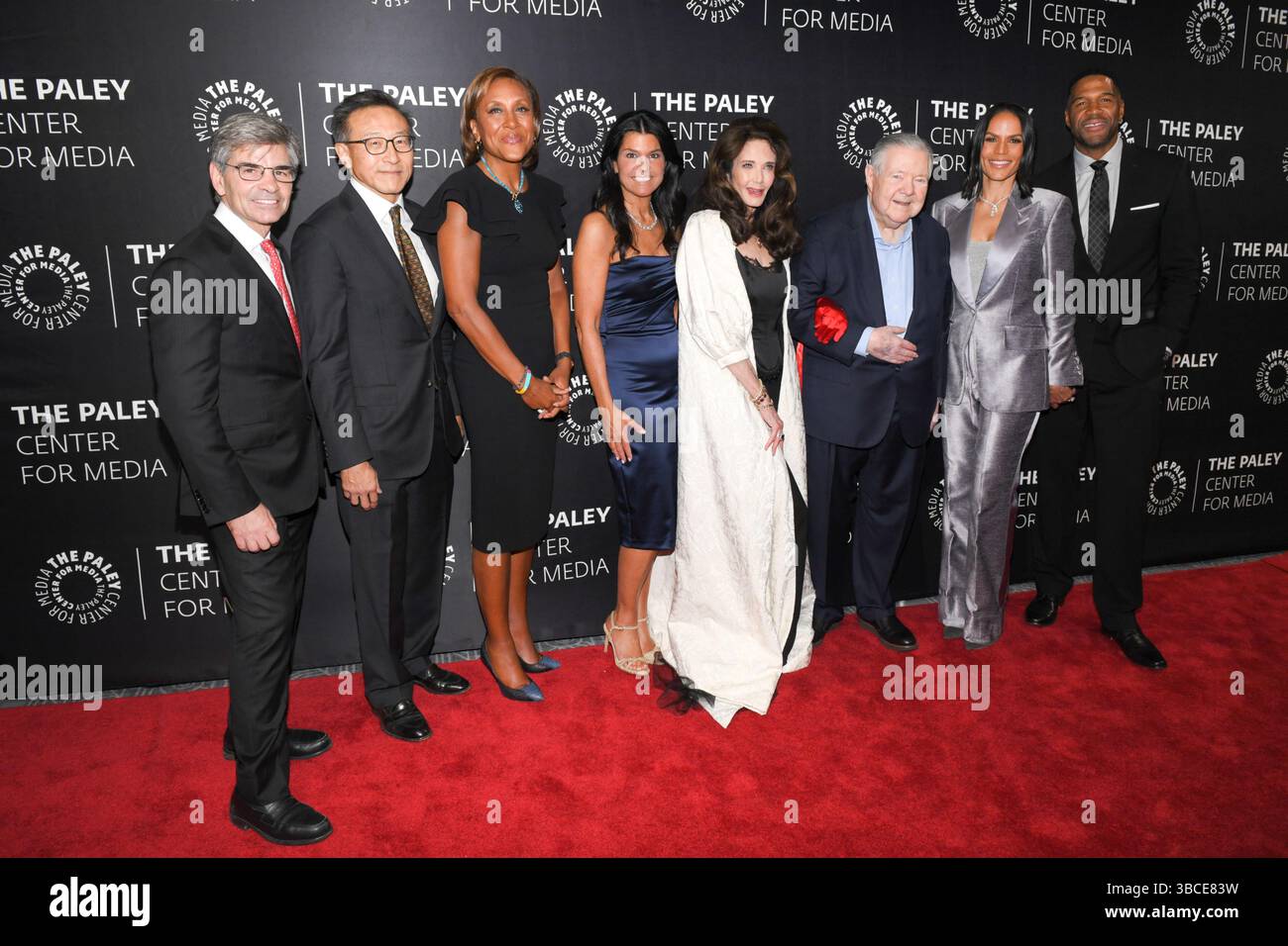 New York, USA. 19th May, 2025. (L-R) George Stephanopoulos, Joseph Tsai ...
