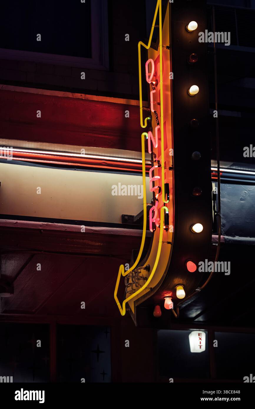 Neon diner sign circa 50s or 60s at night Stock Photo - Alamy