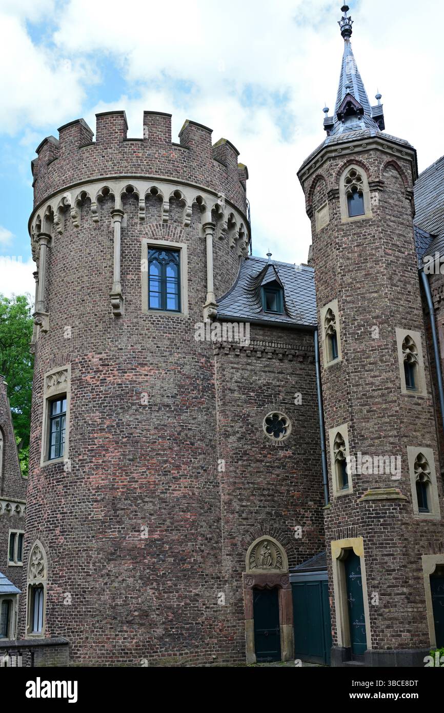Historic Paffendorf Castle in Bergheim, Germany, featuring neo-Gothic ...