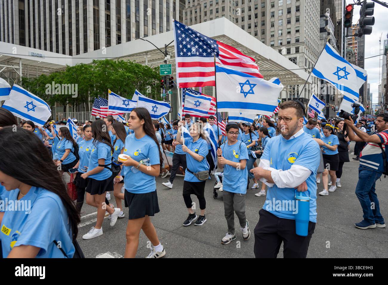 Celebrants march in the Israel Day Parade on Fifth Avenue on May 18 ...