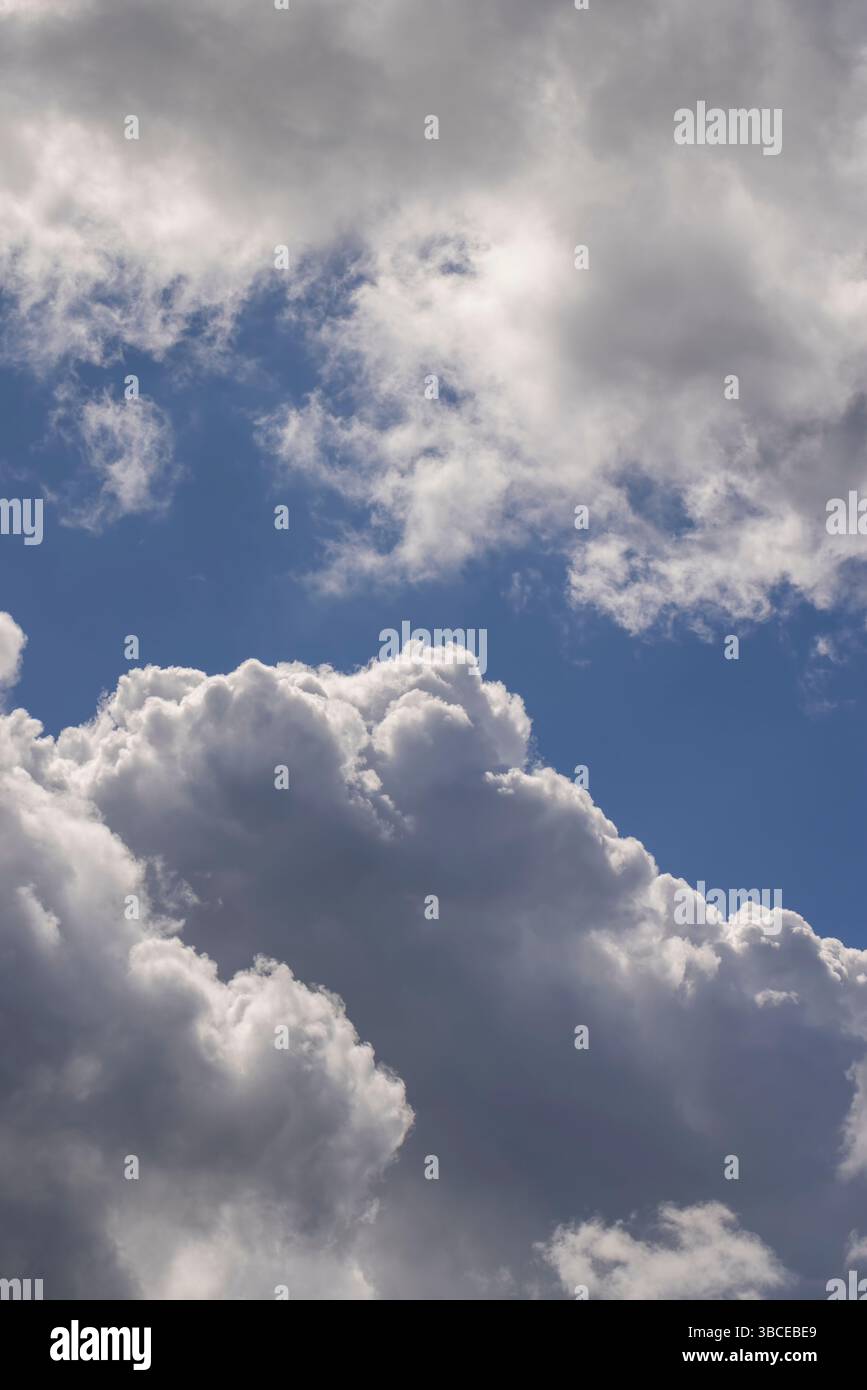 Clouds floating across the sky in the daytime, white clouds moving from ...