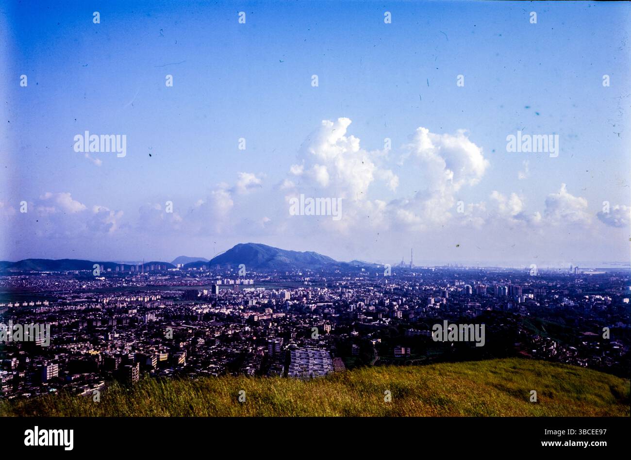Arial View of Bombay City, Hills, Small Houses, Skies, Mumbai, India ...
