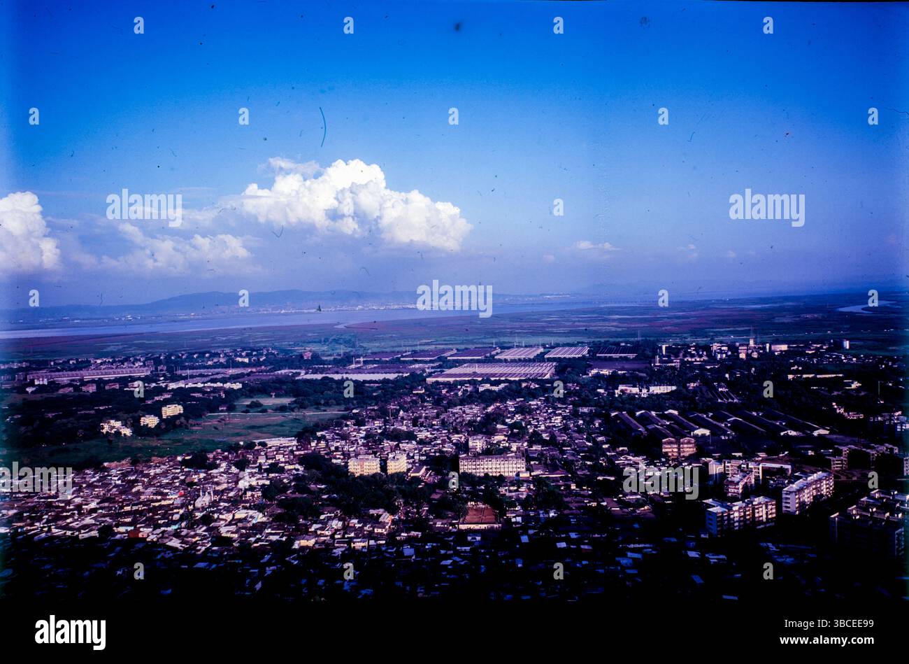 Arial View of Bombay City, Hills, Small Houses, Skies, Mumbai, India ...